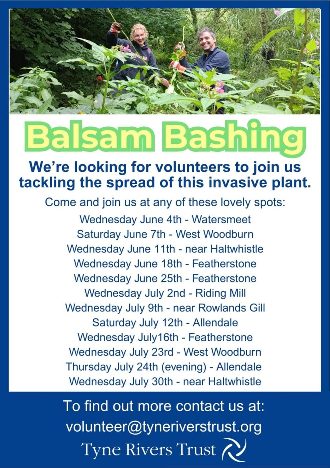 Balsam Bashing Volunteers Needed | Tyne Rivers Trust